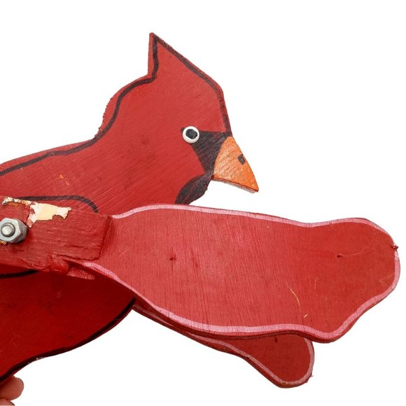 Accents | Red Cardinal Folk Art Whirligig Vintage Bird Handmade Wind ...